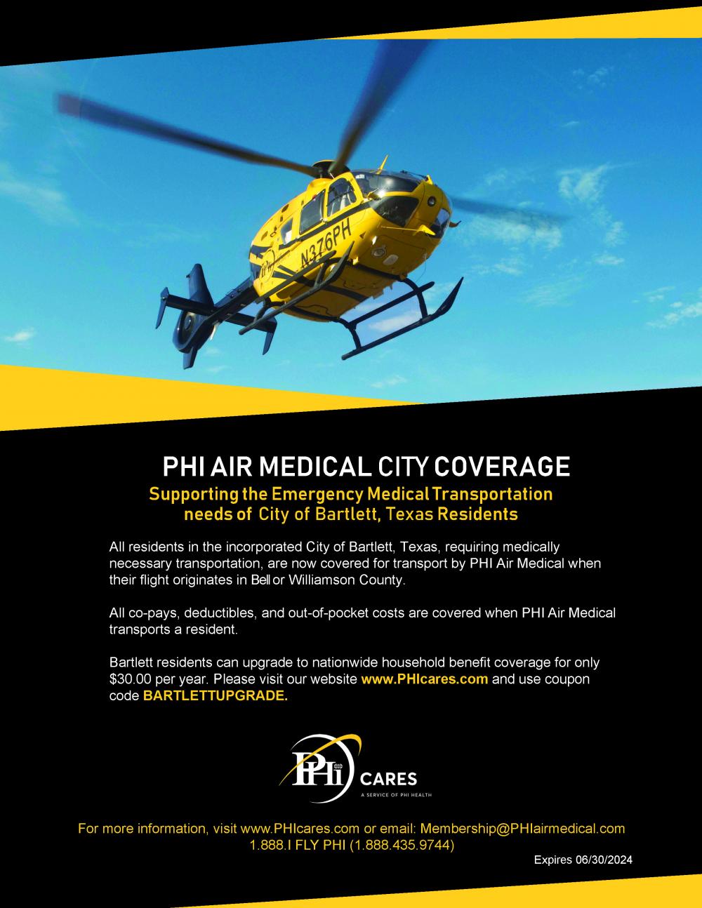 PHI Cares - Emergency Air Medical Transportation | Bartlett Texas